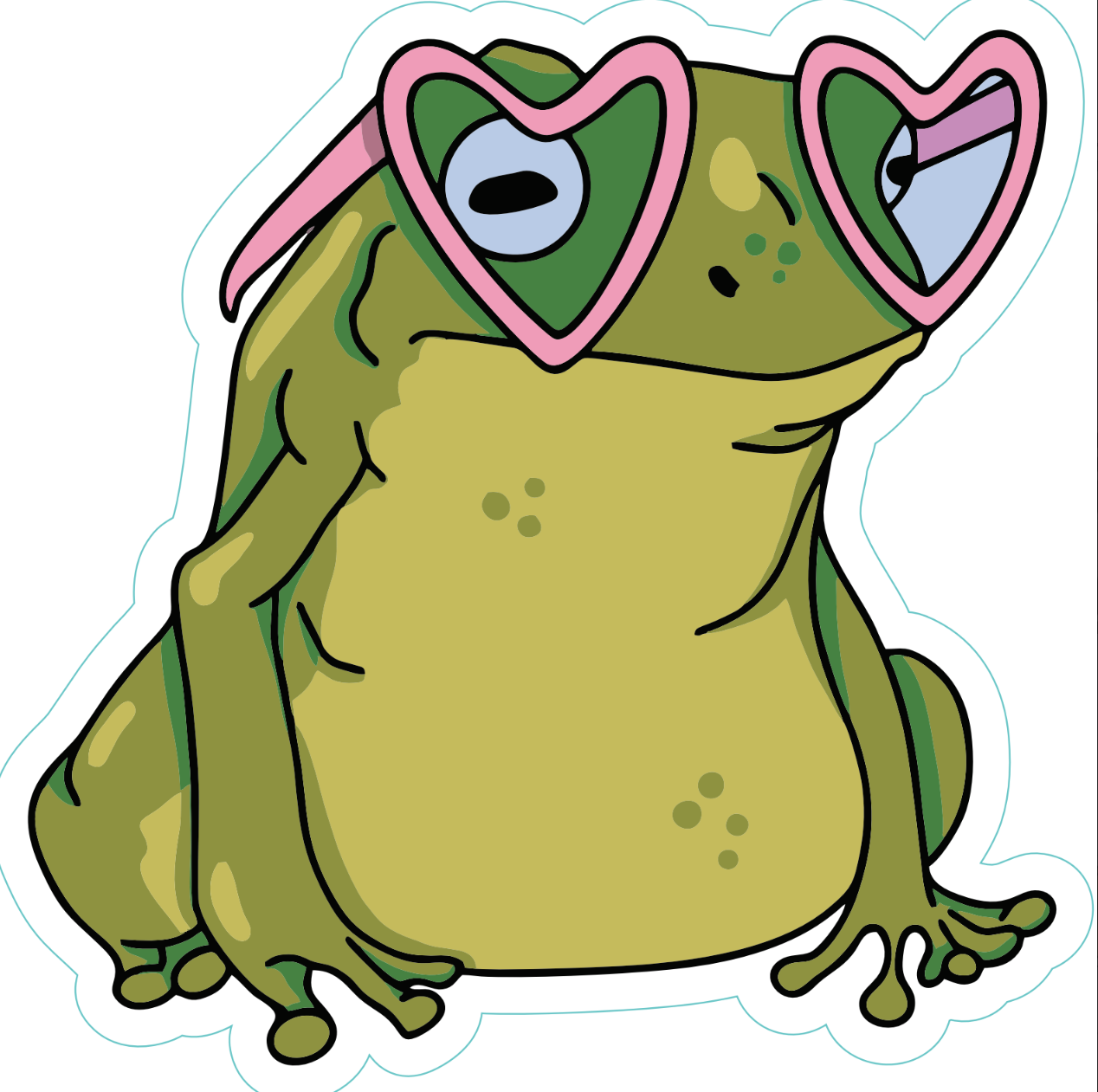 Frog Wheart Glasses Sticker Shock